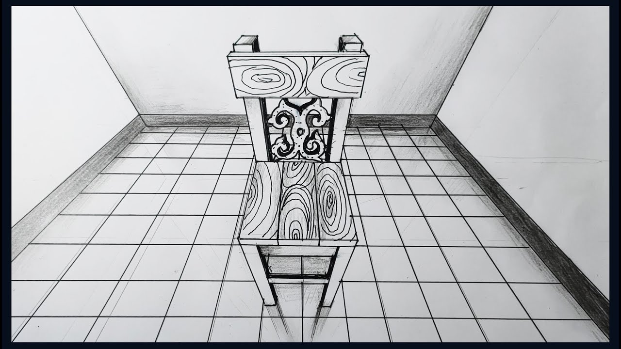 Menggambar Kursi Perspektif 2 Titik Atas - Bawah | Drawing A Chair In 2 ...
