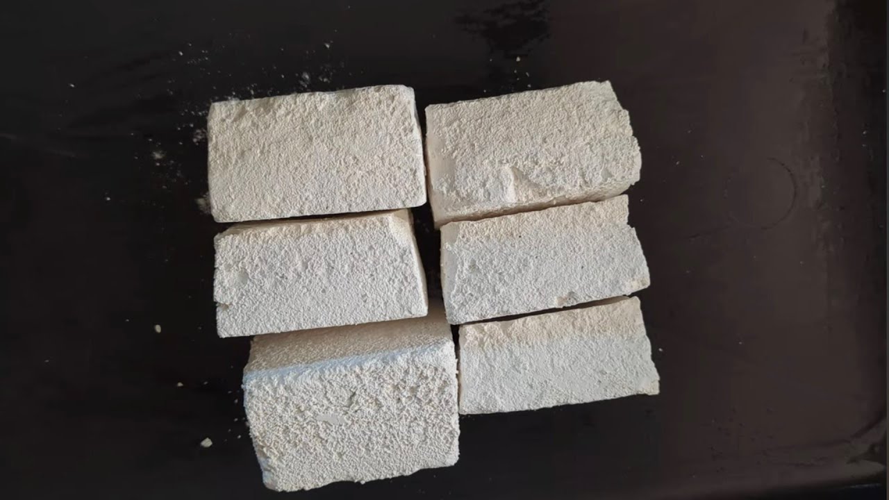 6 Crunchy Powdery Crushed Chalk Blocks - YouTube