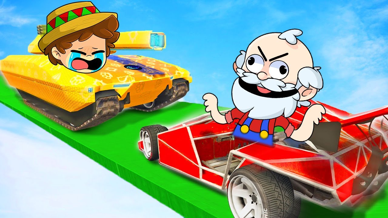 ¡COCHE RAMPA vs SUPER TANQUE en GTA 5! 💥😱 CARA a CARA con SILVIOGAMER ...