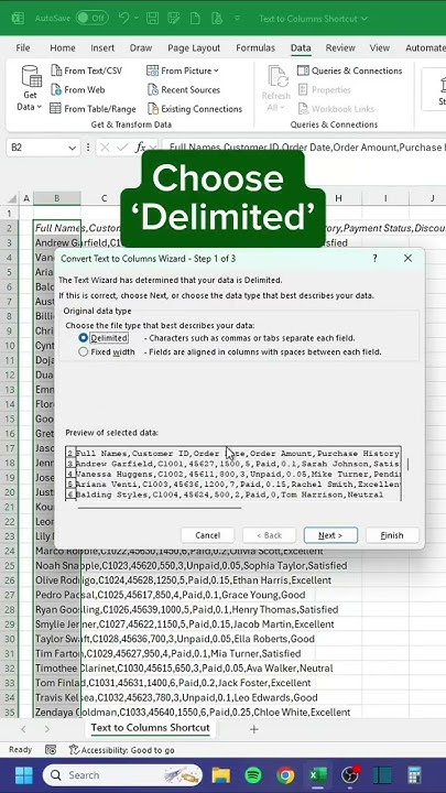 Text to Columns Shortcut in Excel‼️ - YouTube