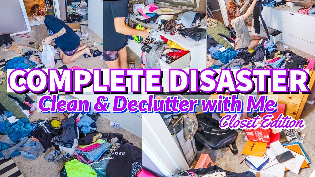 COMPLETE DISASTER DECLUTTER & CLEAN WITH ME | MESSY TO MINIMAL ...