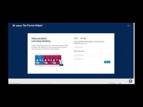 Adams Tax Forms Helper Sign Up Process - YouTube