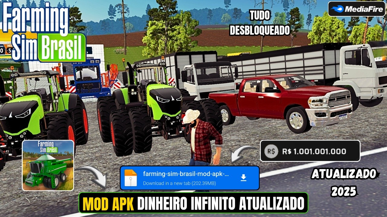 Farming Sim Brasil mod apk dinheiro infinito atualizado - farming sim ...