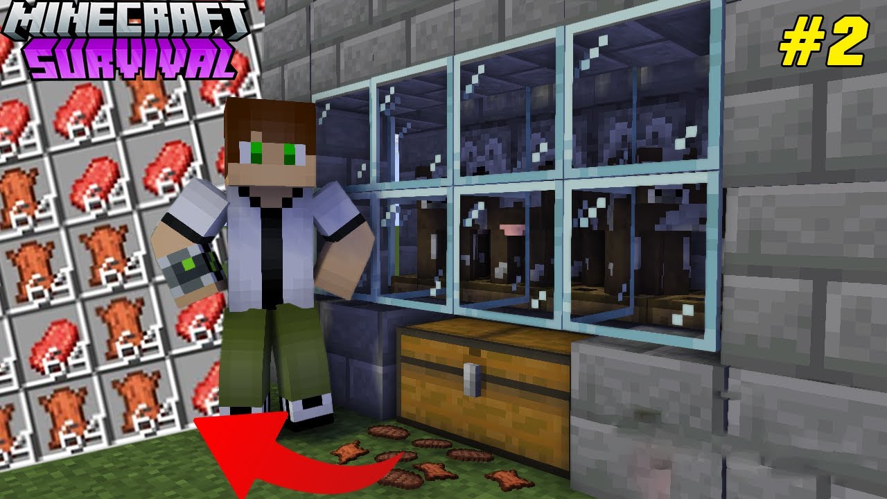 how to build Cow farm in Minecraft pocket Edition survival - YouTube