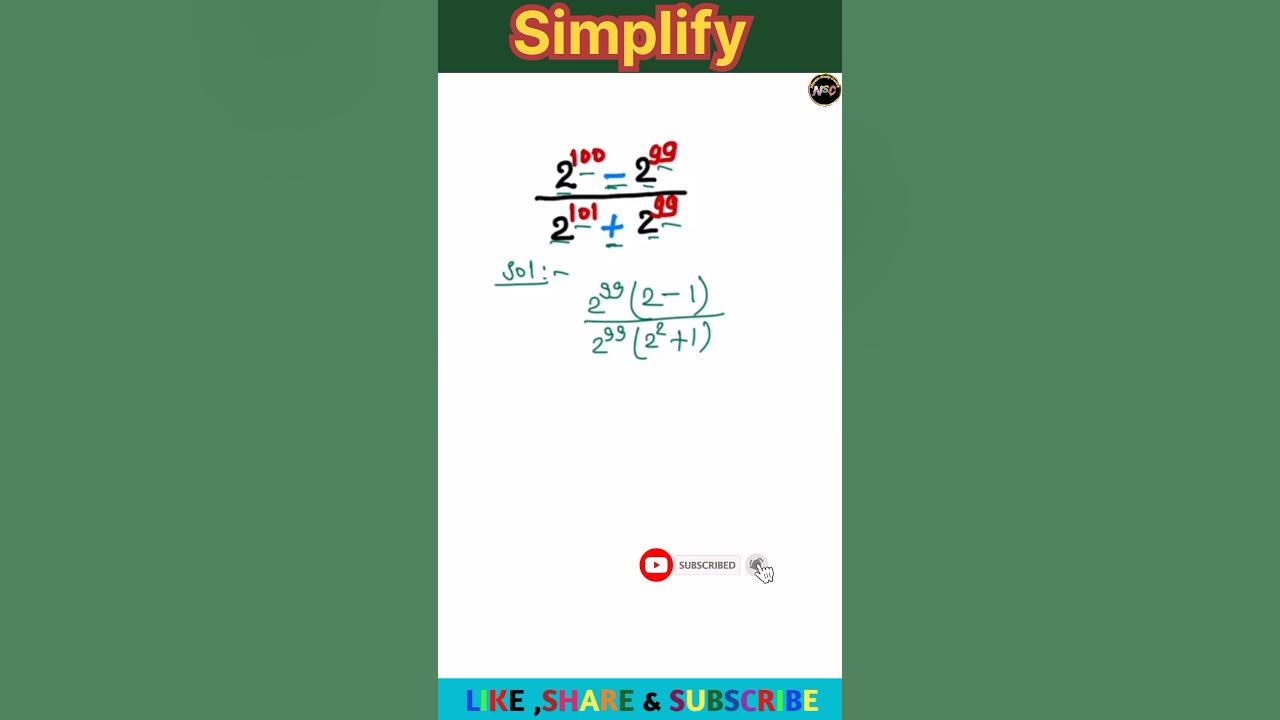 A Nice Math Exponents Problem | Nice Exponent Math Simplification #maths #olympiad # ...