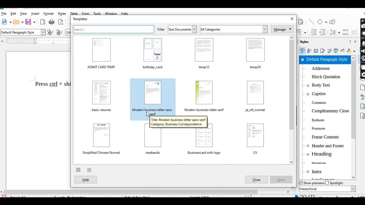 10th IT UNIT 1 ch-3 setting up a custom default Template LibreOffice writer - YouTube