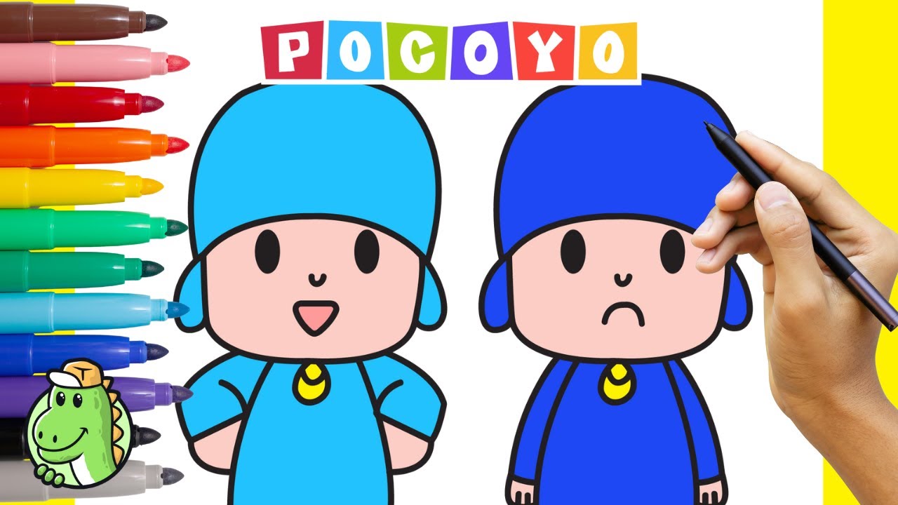 How To Draw Pocoyó Happy VS Pocoyó Sad - Easy Drawing for Kids Cute ...