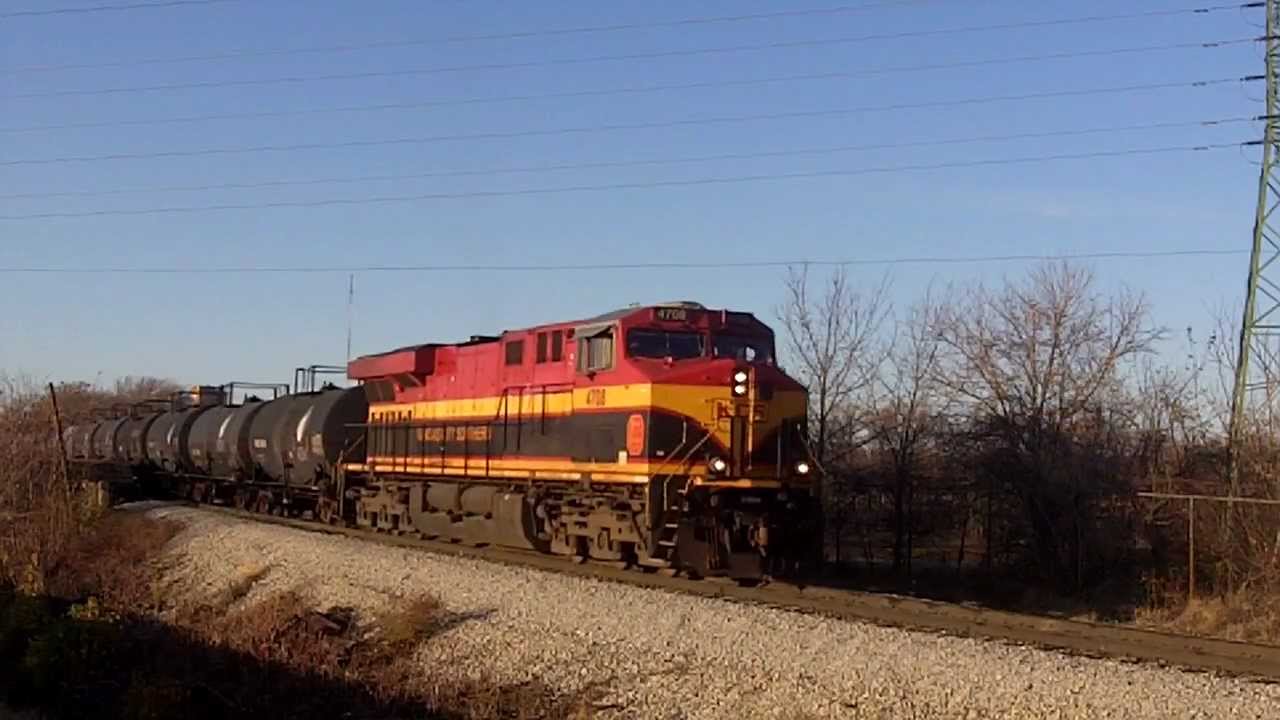 KCS 4708 Pulls ADM Corn Syrup Train, Rock Island, IL - YouTube