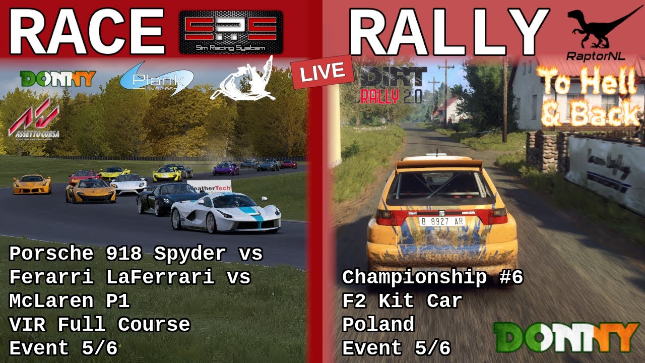 Live | SRS Race, Modern Super Cars, VIR Full, E5 | To Hell & Back Rally ...