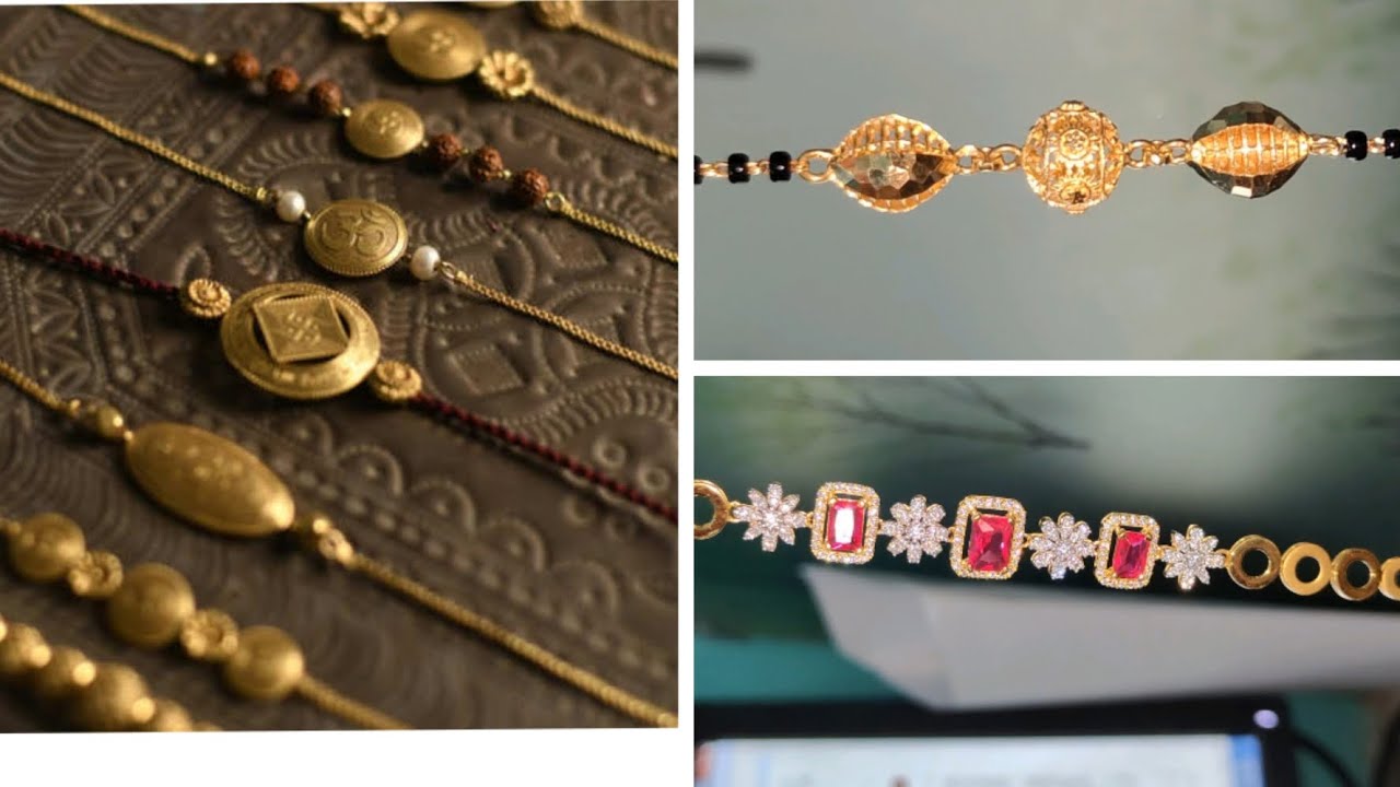 latest Gold Rakhi designs 2023 with weight and price gold rakhi design ...