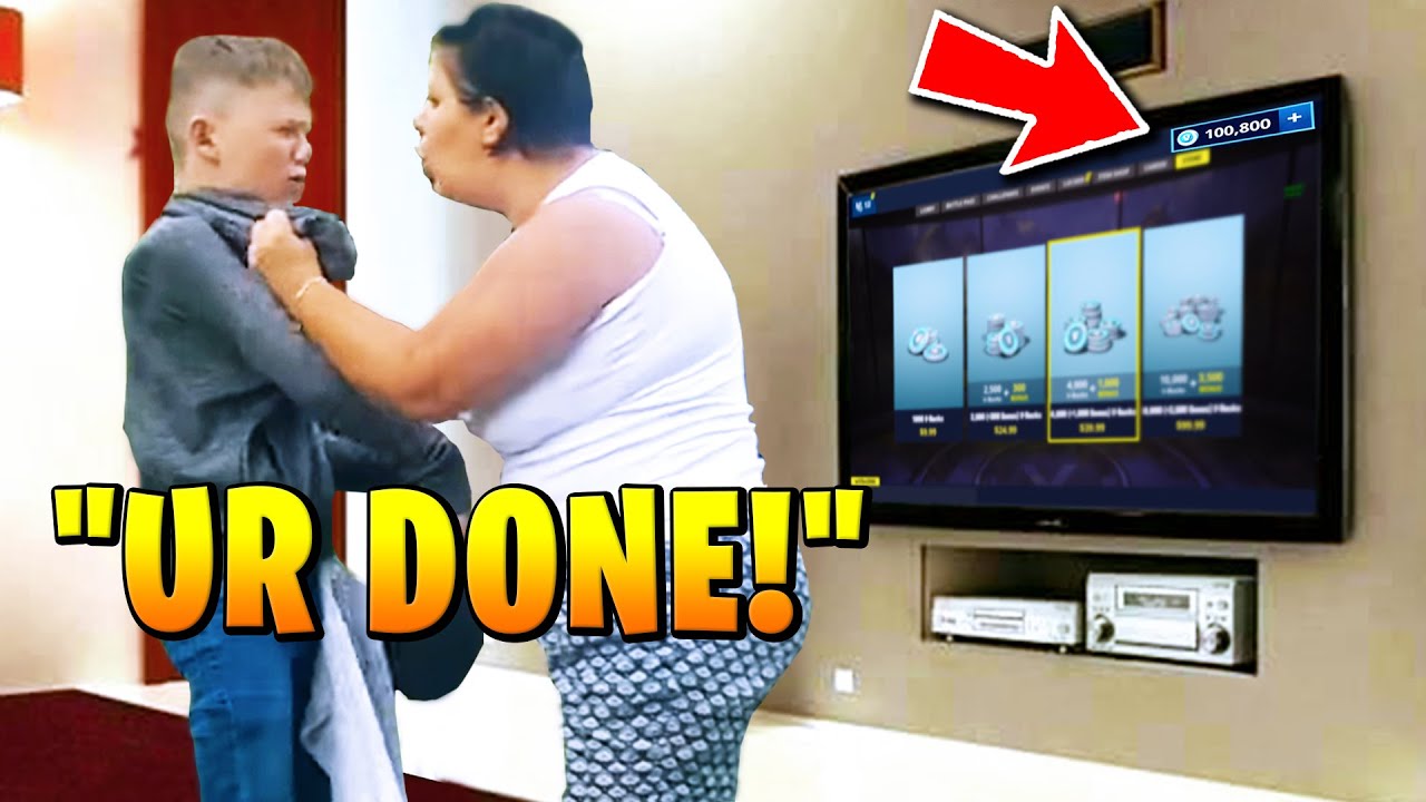 kid has meltdown then uses credit card for 100,000 vbucks (MUST WATCH ...