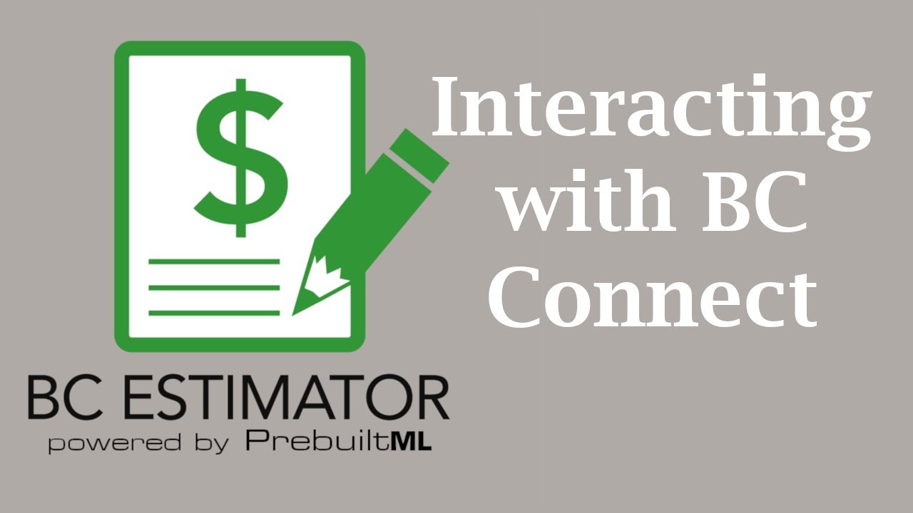 Interacting with BC Connect - [BC Estimator] - YouTube