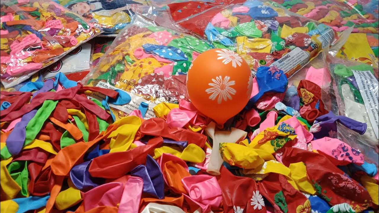 Unboxing Balloon Collection | Lots of Colorful Big and Stick Balloons ...