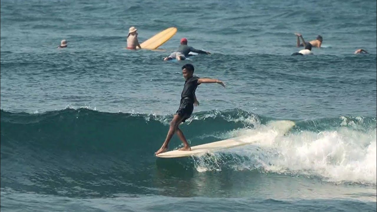 Epic Longboard Surfing Adventures at Batukaras Bay, Logging West Java Indonesia - YouTube