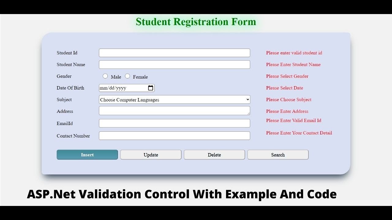 Registration Form Design And Validation In Asp net C# CSS - YouTube