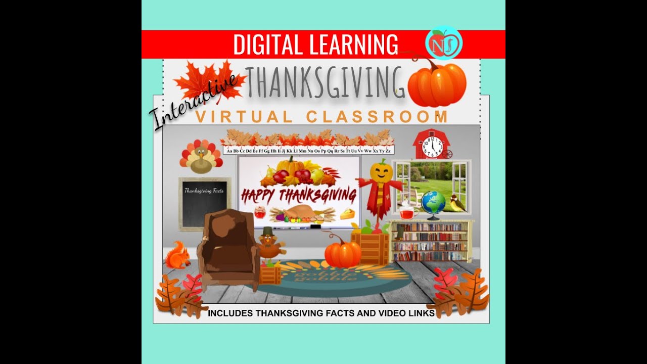 Bitmoji Classroom | THANKSGIVING Theme | 10 Slides | FACTS | Virtual ...