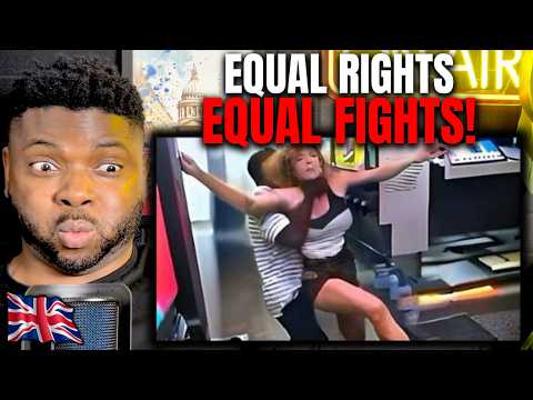 Equal Rights, EQUAL FIGHTS! When Guys Fight Back! 😳 | British Guy Reacts 🇬🇧