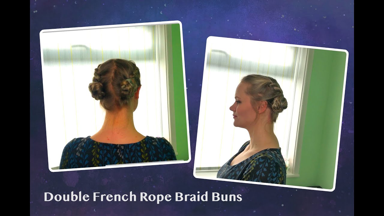 Double French Rope Braid Buns - YouTube