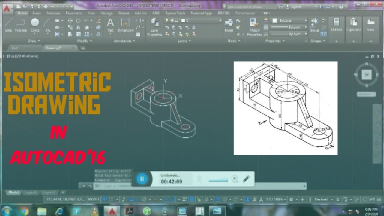 3D isometric drawing in AutoCAD - YouTube
