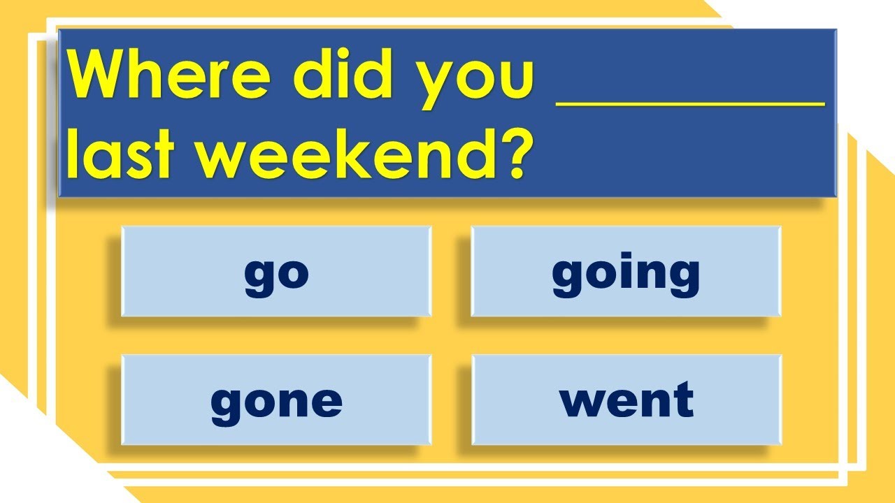 Basic Grammar Quiz Simple Past Tense - YouTube