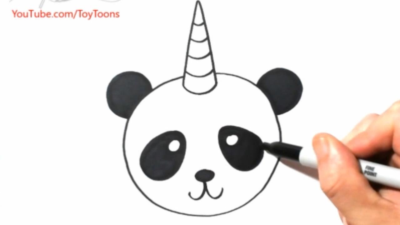 How to Draw a Cute Pandacorn | Easy Step by Step Drawing - YouTube