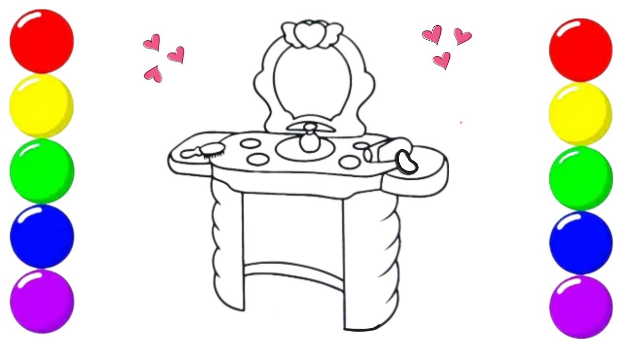 How To Draw A Cute Barbie Dresser Picture Drawing For Kids And Toddlers ...