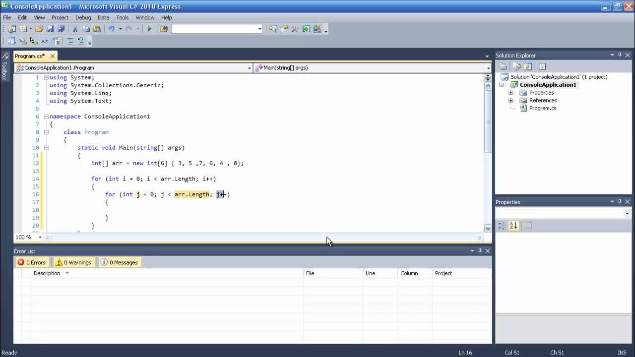 Tutorial 14 : C# (C Sharp) :Sorting, Bubble Sorting... - YouTube