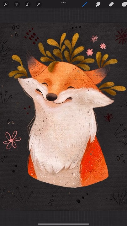 Cute Fox Procreate Drawing - YouTube