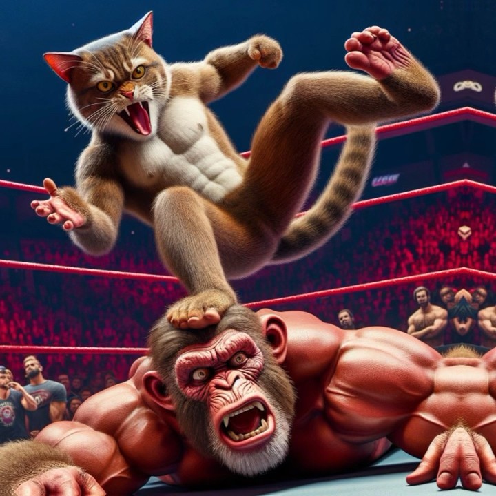 CAT vs MONKEY in WWE Ring 😱🐱 #cat #catvideos #catlovers #catrescue #wwe ...