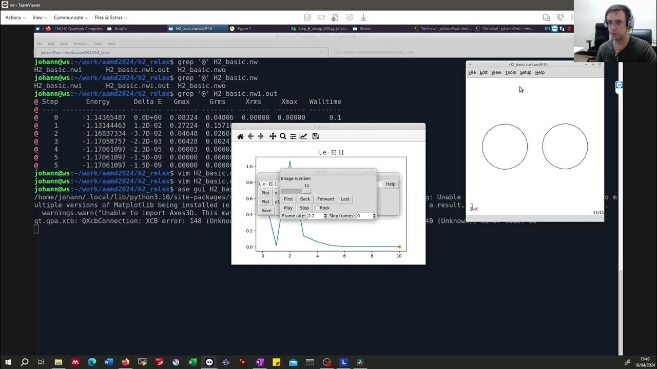 Checking structure optimization with ase gui and NWChem - YouTube