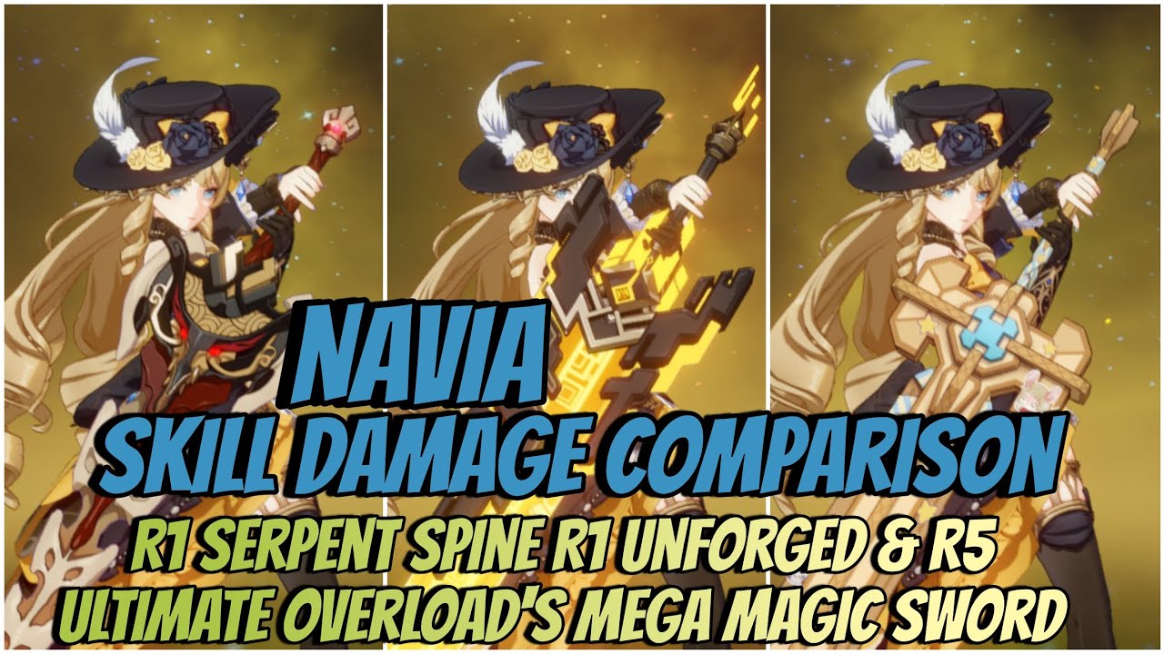 Navia weapon comparison skill damage test Genshin Impact - YouTube