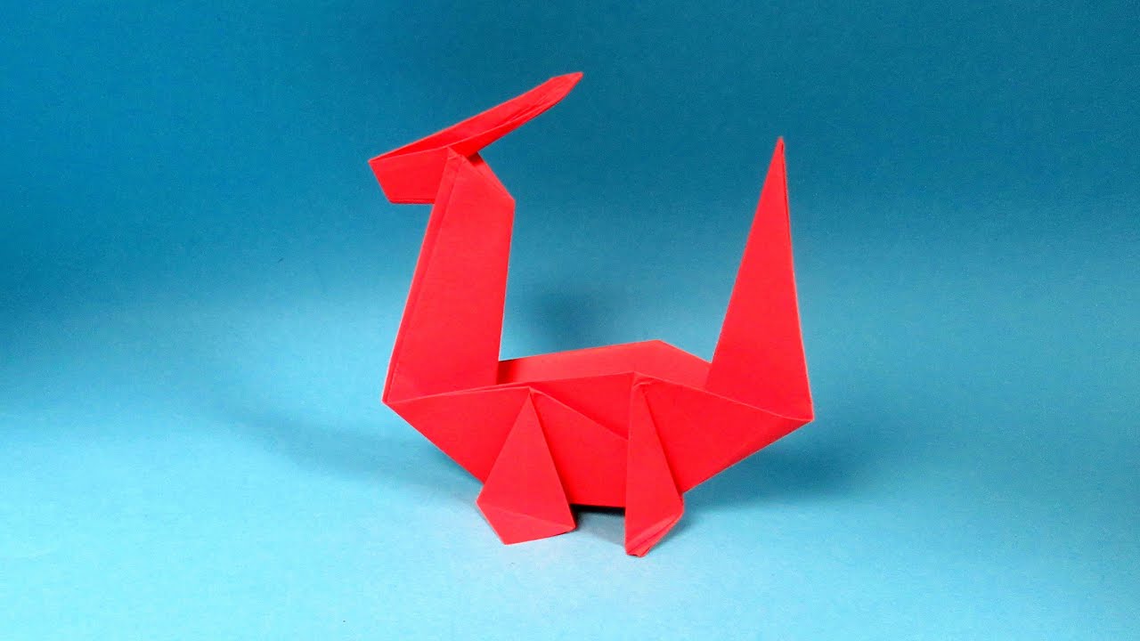 How to make a Origami Dinosaur Origami Parasaurolophus - YouTube