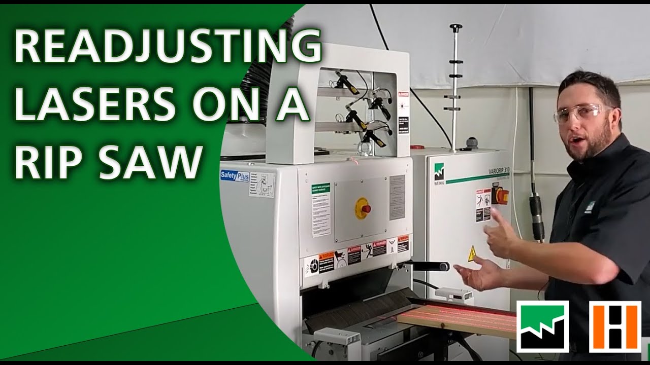 How to re-adjust the Lasers on your Rip Saw - YouTube