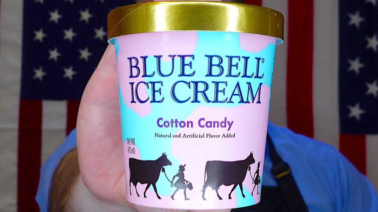 Blue Bell Cotton Candy Ice Cream Review - YouTube