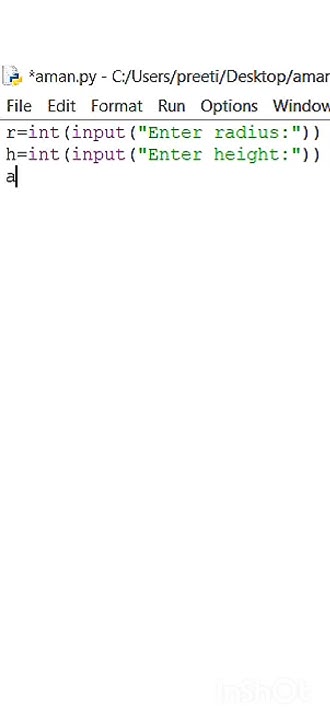 code - CSA of Cylinder #coding #python - YouTube