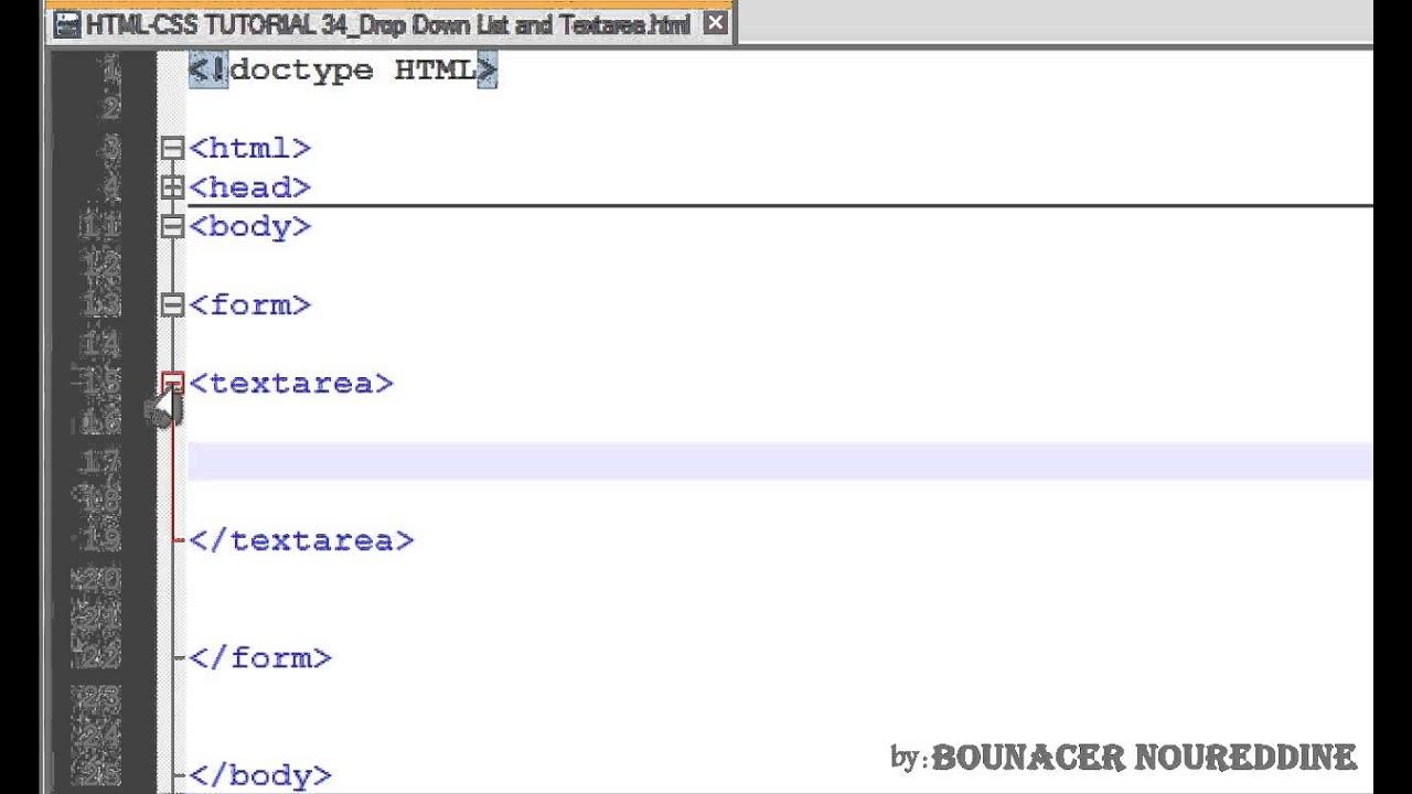 HTML-CSS TUTORIAL -34- Drop Down list and Textarea - YouTube
