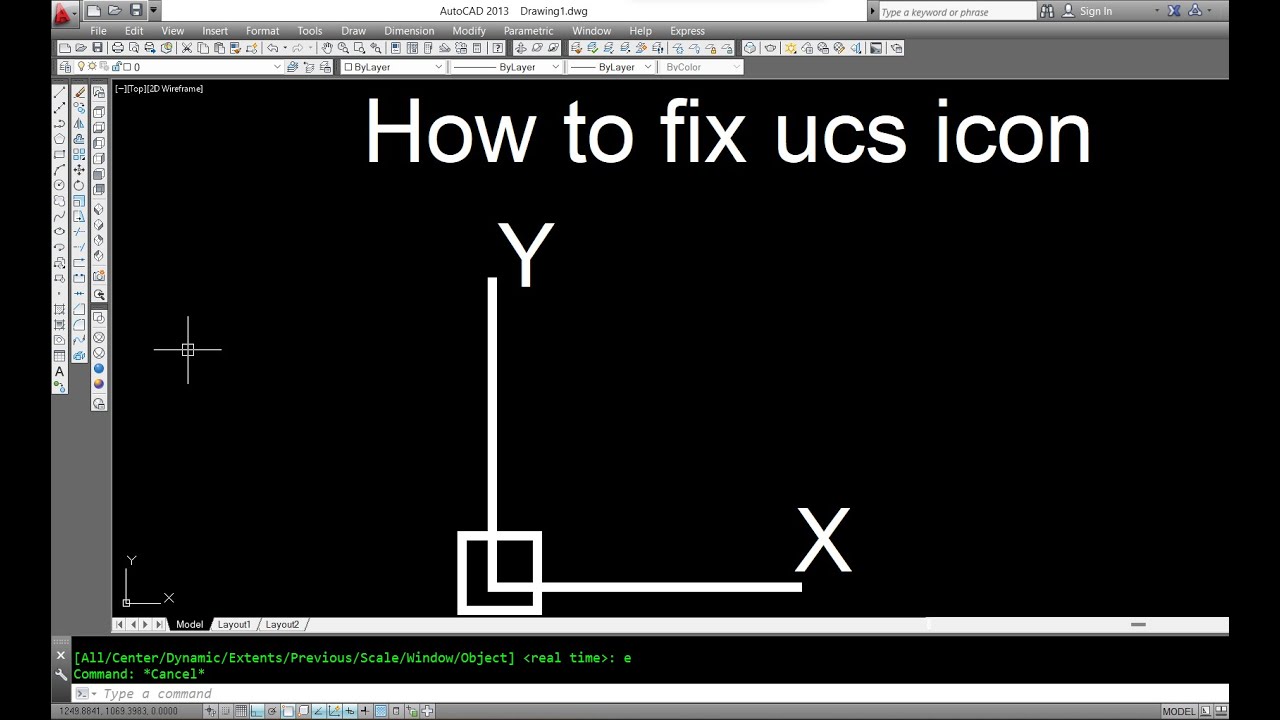 How to fix UCS icon in AutoCAD?- Sir AutoCad - YouTube