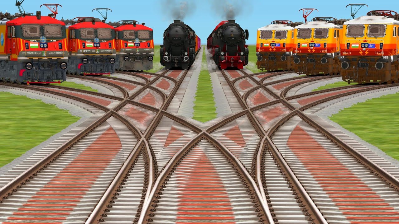 INDIAN🤷‍♀️TRAINS LOCOMOTIVE BHARAT PASSENGER | DIFFERENT TYPES OF SAME TRACK | indian trains ...