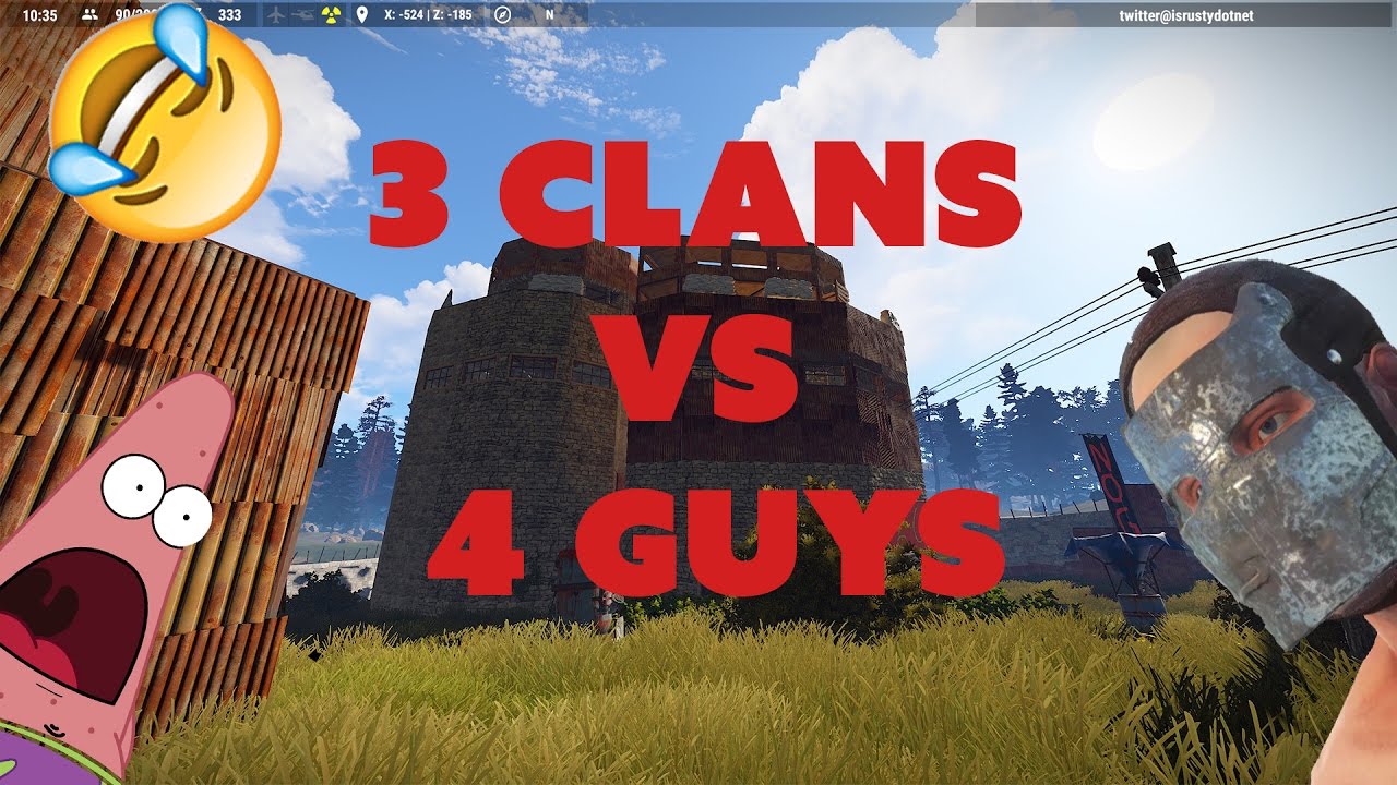 RUST EPIC GAMEPLAY | 3 CLANS GET DESTROYED vs 4 PEOPLE!! - YouTube
