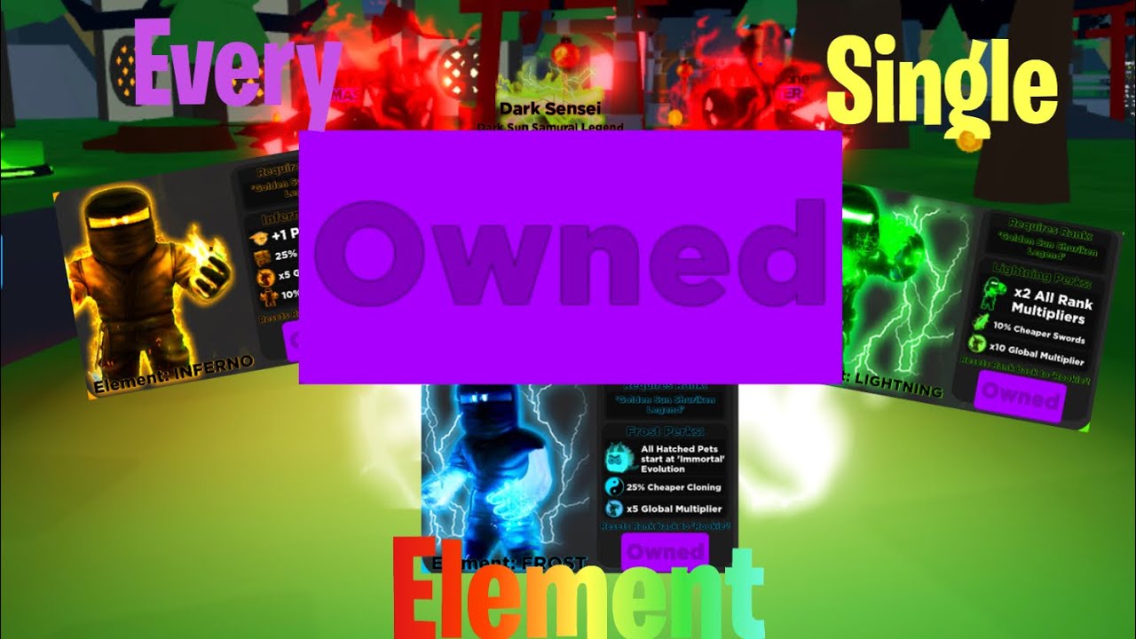 UNLOCKING ALL ELEMENTS AND TRYING TO GET MAX RANK! | Roblox Ninja ...