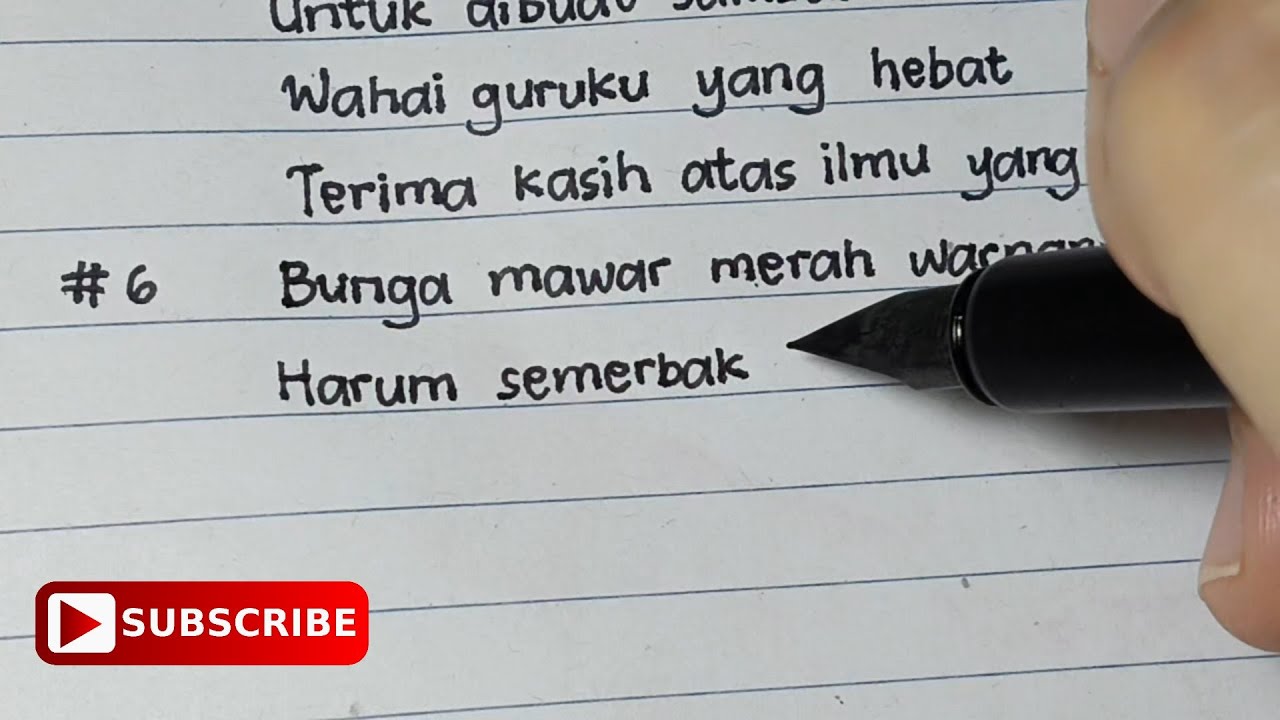 Tulisan Tangan Bagus, Rapi, Indah dan Bersih | Pantun Bertema Hari Guru ...