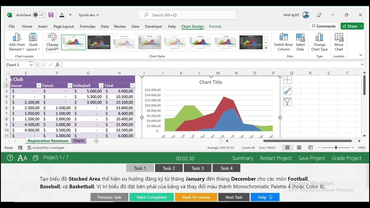 EXCEL Exam 3 - Project 1 l Hướng dẫn chi tiết Excel I MOS 2016 I Word ...