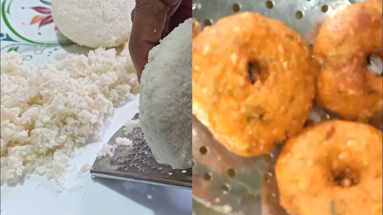 leftover idly snack recipe in kannada/vada recipe. - YouTube