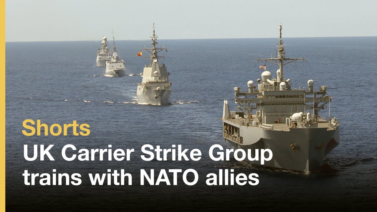 UK Carrier Strike Group trains with NATO allies - YouTube