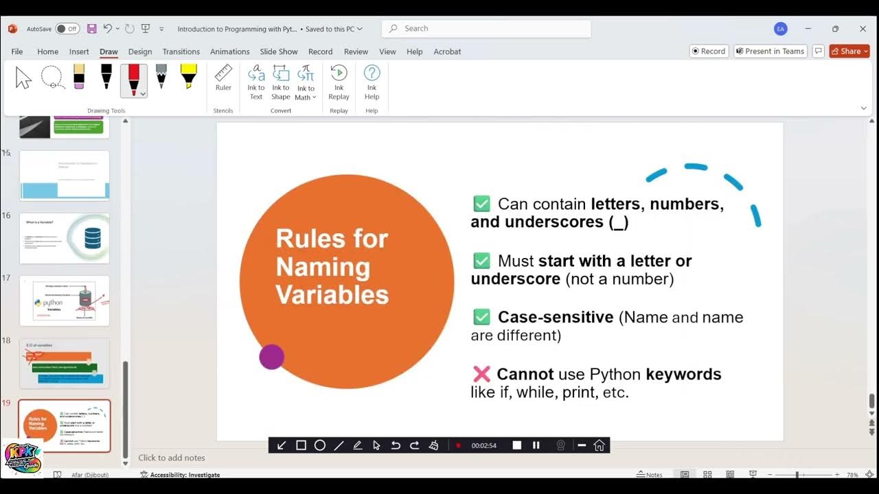 Intro to Python Programming - Python Variable Part 1 - YouTube