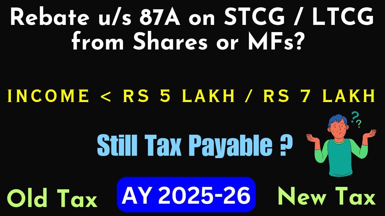 Tax on STCG and LTCG on Sale of Shares & MFs if income below Rs 5 Lakh ...