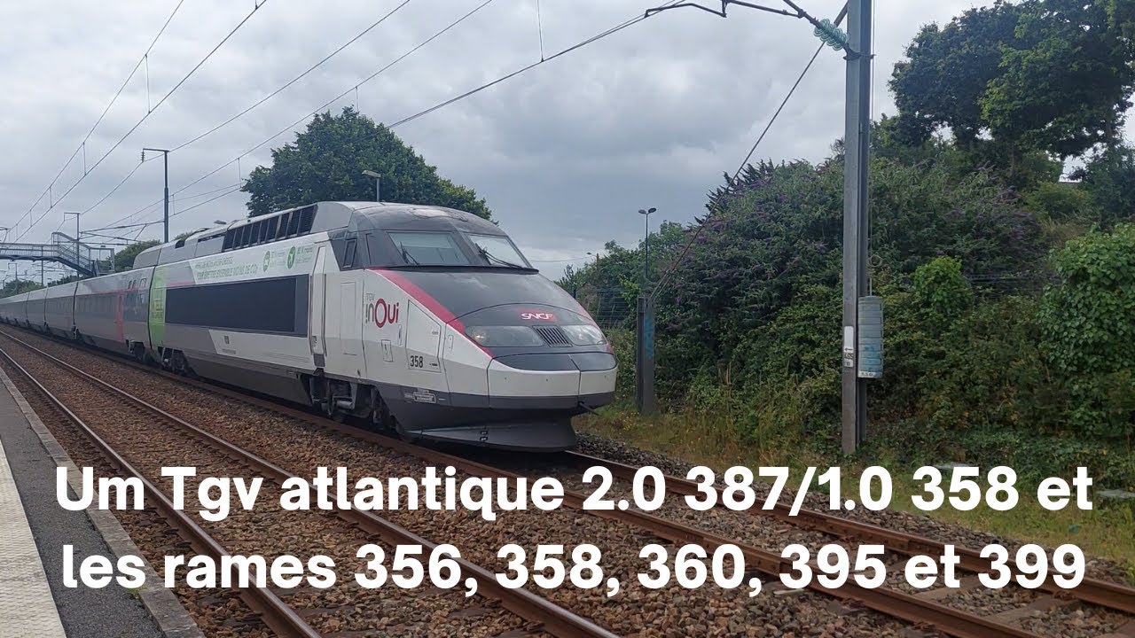 Spot en bretagne#125, Um Tgv atlantique 2.0 387/1.0 358 et les rames ...