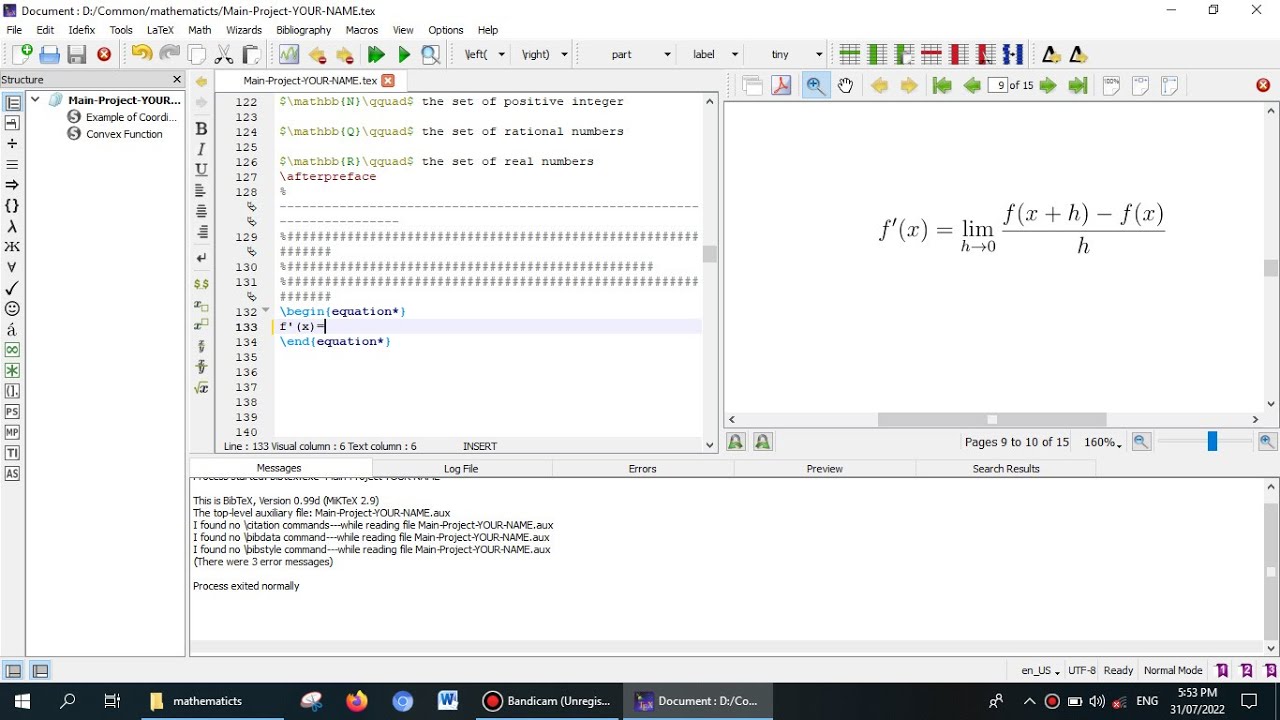 How Write Derivative Formula In Latex - Youtube