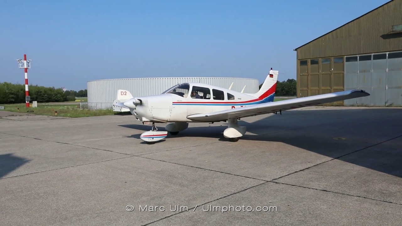 Piper Warrior II START UP Outside + Inside + Flying Action - YouTube