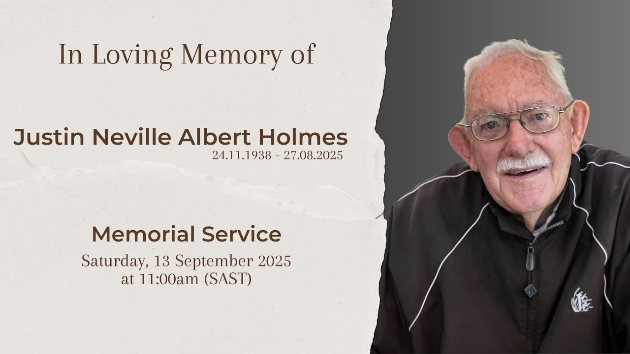 Memorial Service of the late Justin Neville Albert Holmes - YouTube